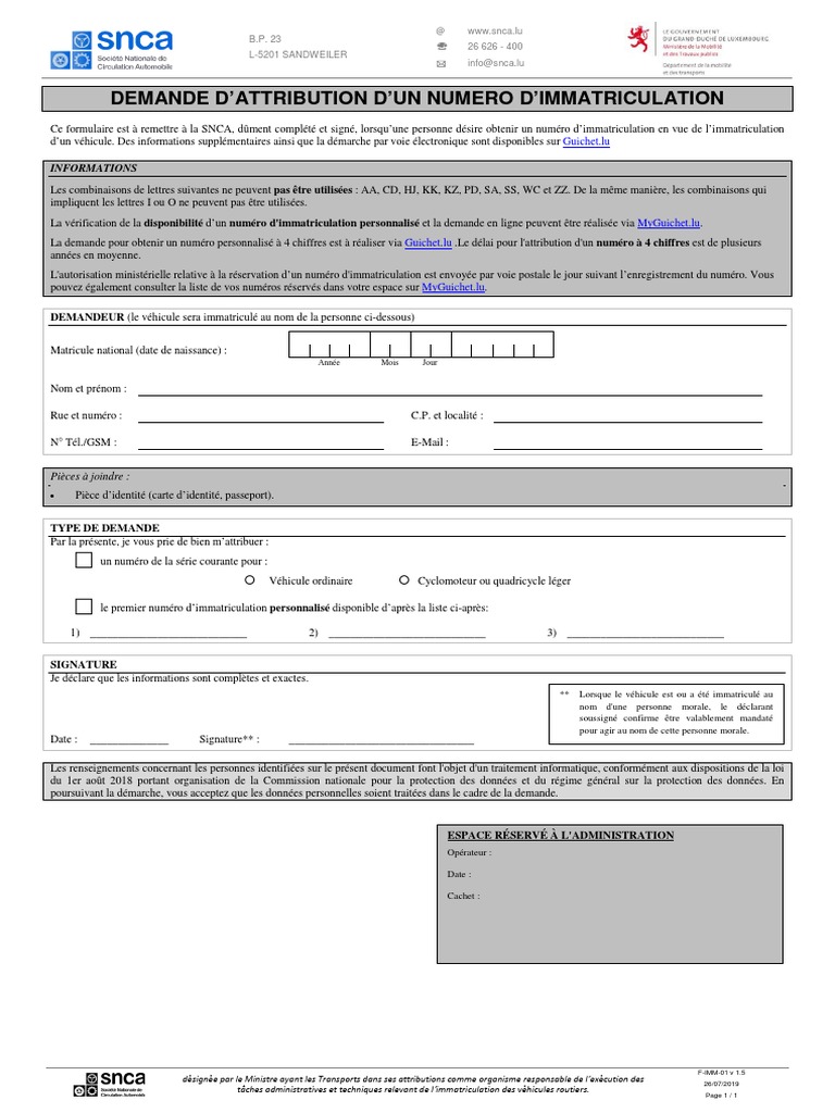 Attribution Numero Immatriculation FR | PDF