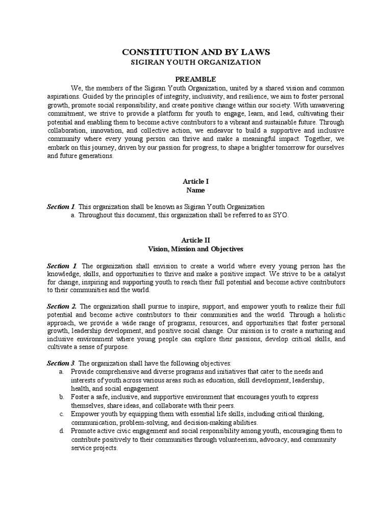 Constitution and by Laws | PDF | Mentorship | Leadership