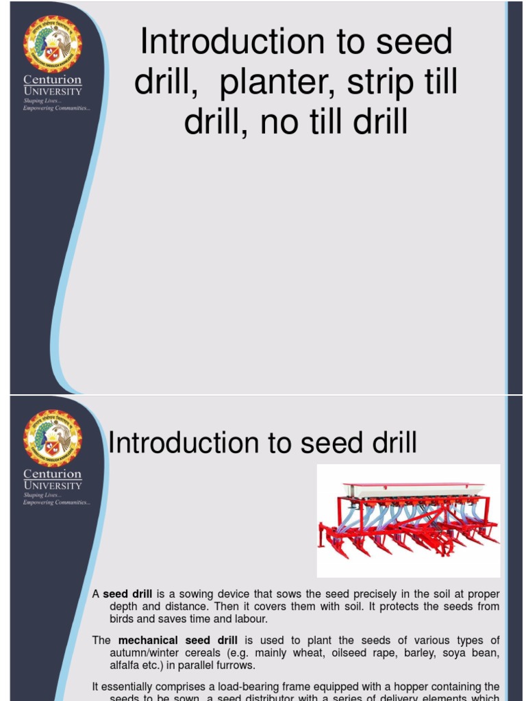 2.7 Introduction To Seed Drills No Till Drills and Strip Till Drills ...