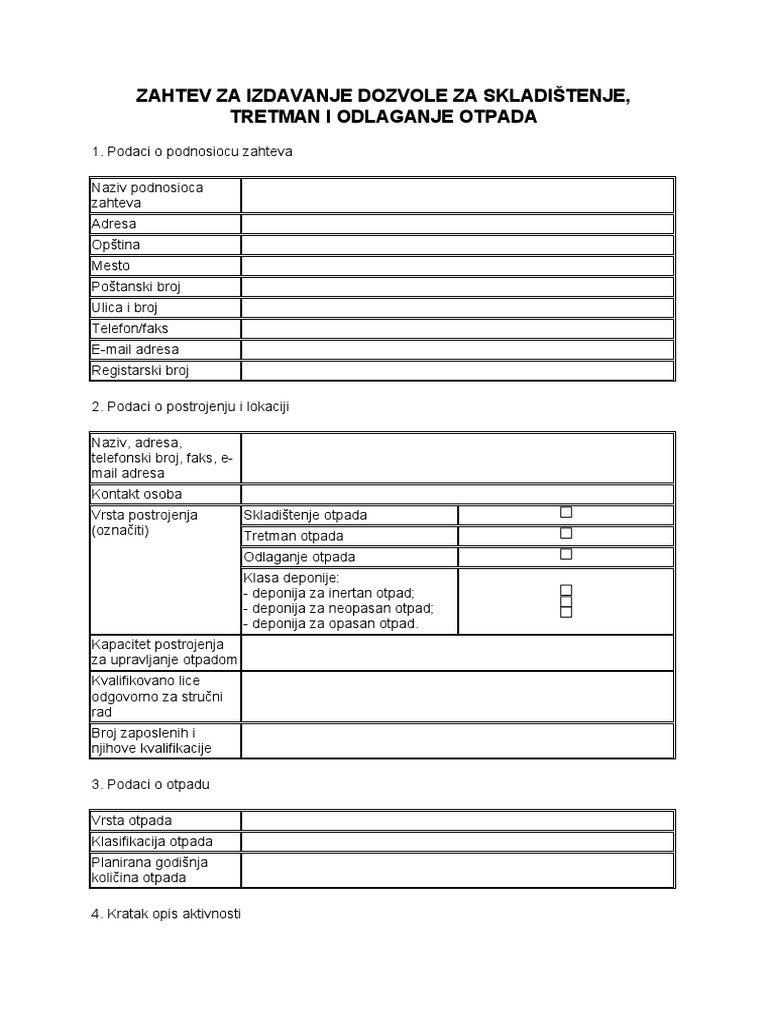 Zahtev Za Izdavanje Dozvole Za Skladistenje | PDF