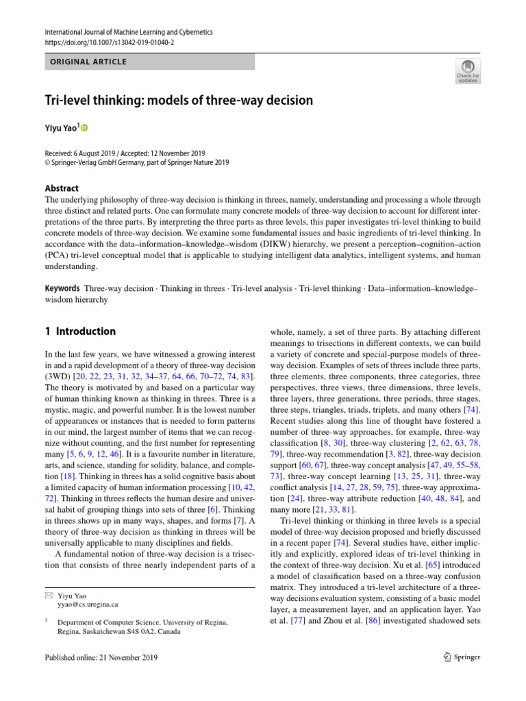 Tri-Level Thinking in Decision Making | PDF | Thought | Hierarchy
