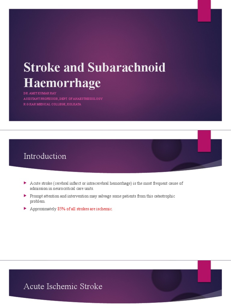 Stroke by Dr. Amit Roy | PDF | Stroke | Blood Pressure