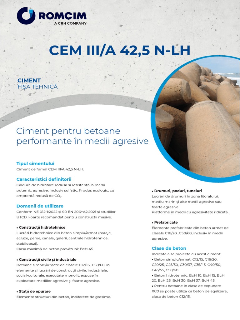 Fisa Tehnica CEM III A 425 N LH - 2023 1 | PDF