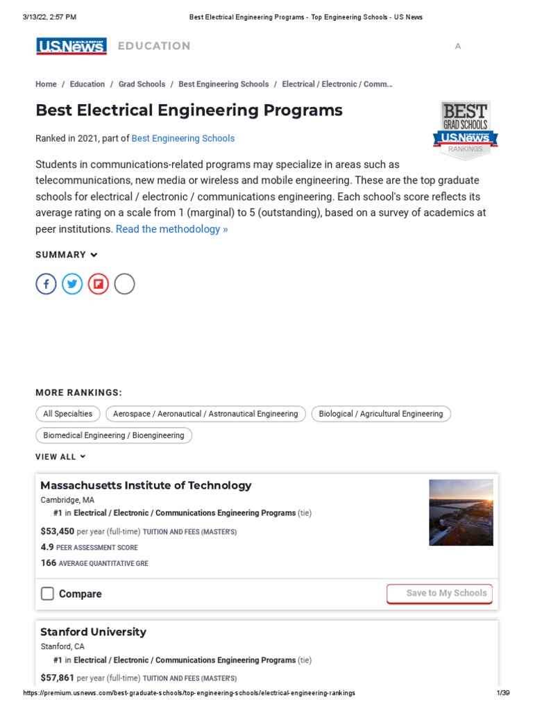 Best Electrical Engineering Programs - Top Engineering Schools - US ...