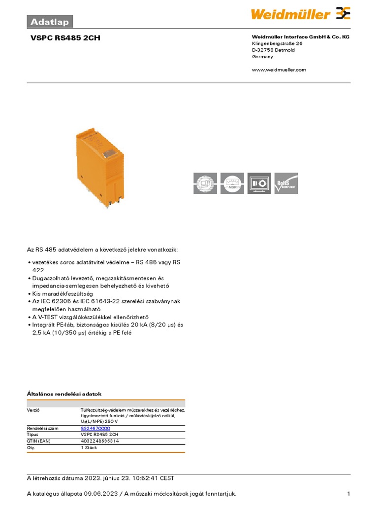 8924670000_VSPC_RS485_2CH_hu | PDF