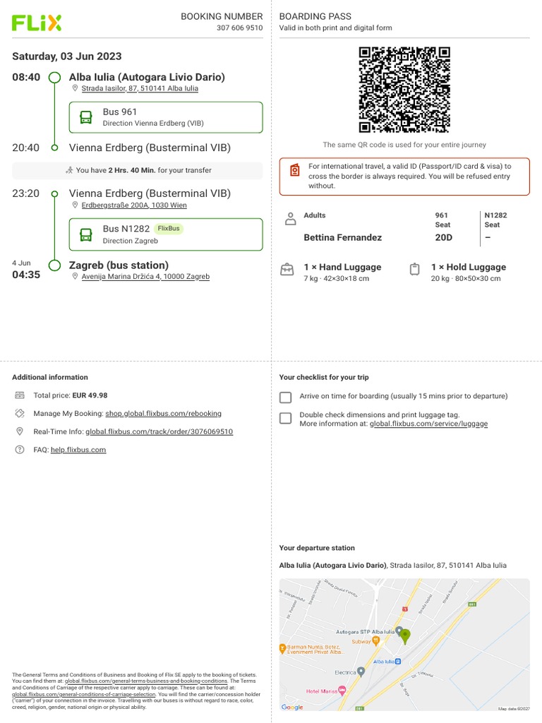 Ticket Alba Iulia Zagreb 3076069510 | PDF