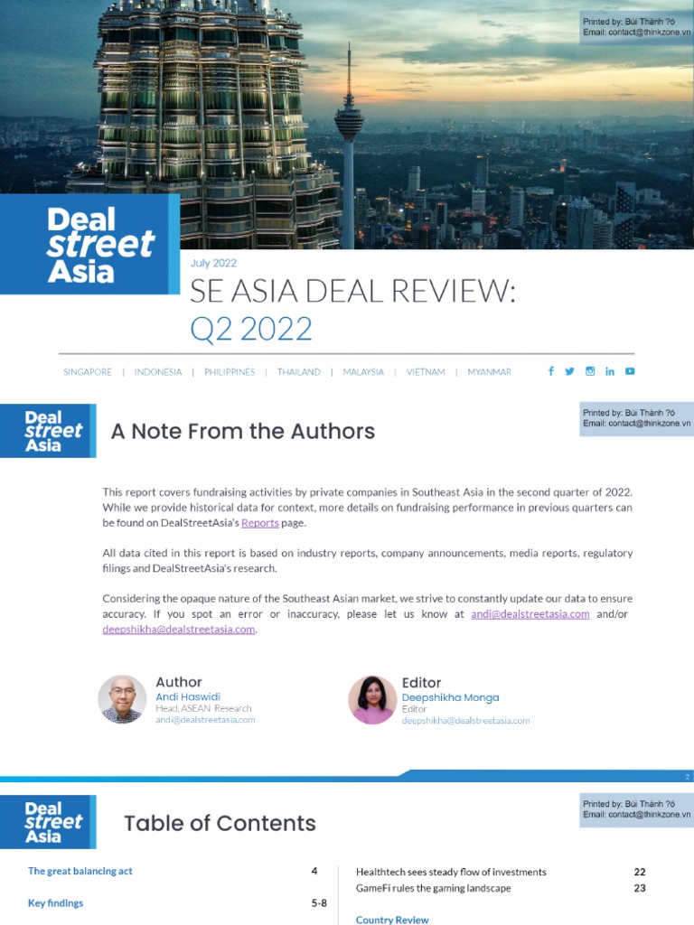Deal Review SEA Q2 2022 - DealStreetAsia | PDF