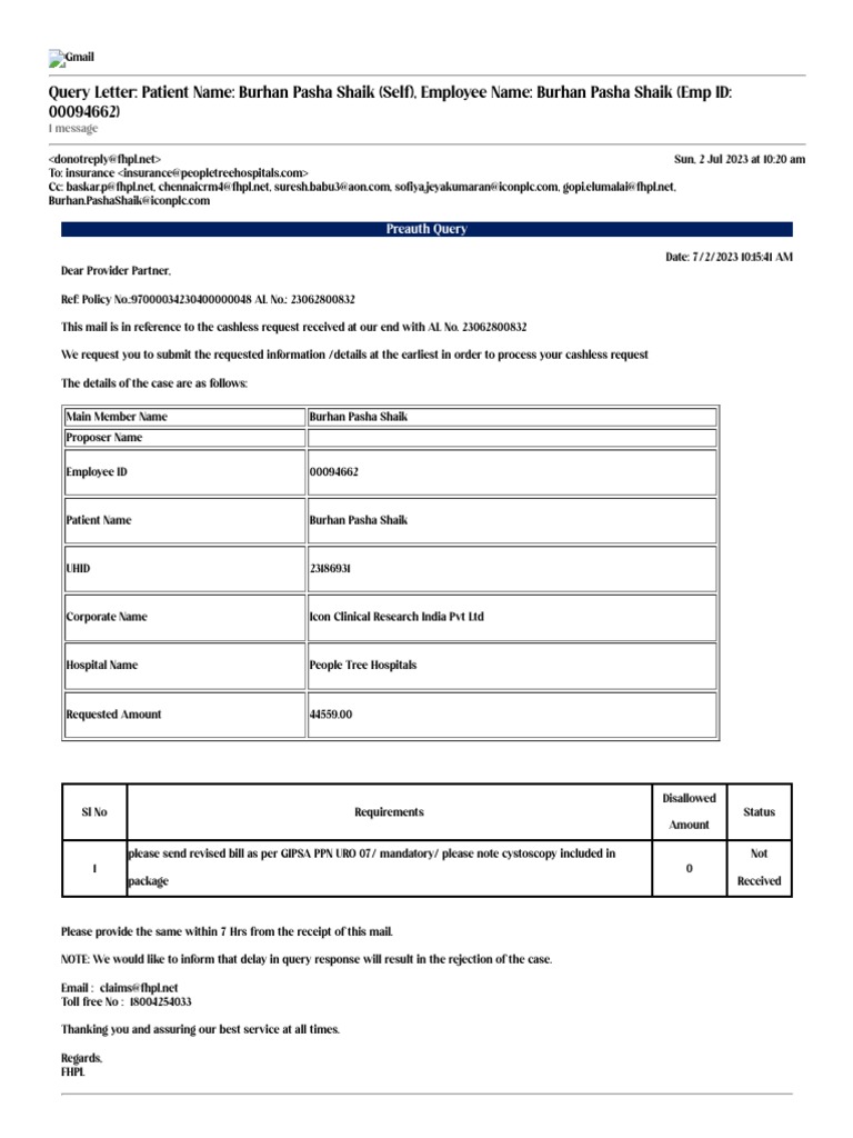 Gmail - Query Letter - Patient Name - Burhan Pasha Shaik (Self ...