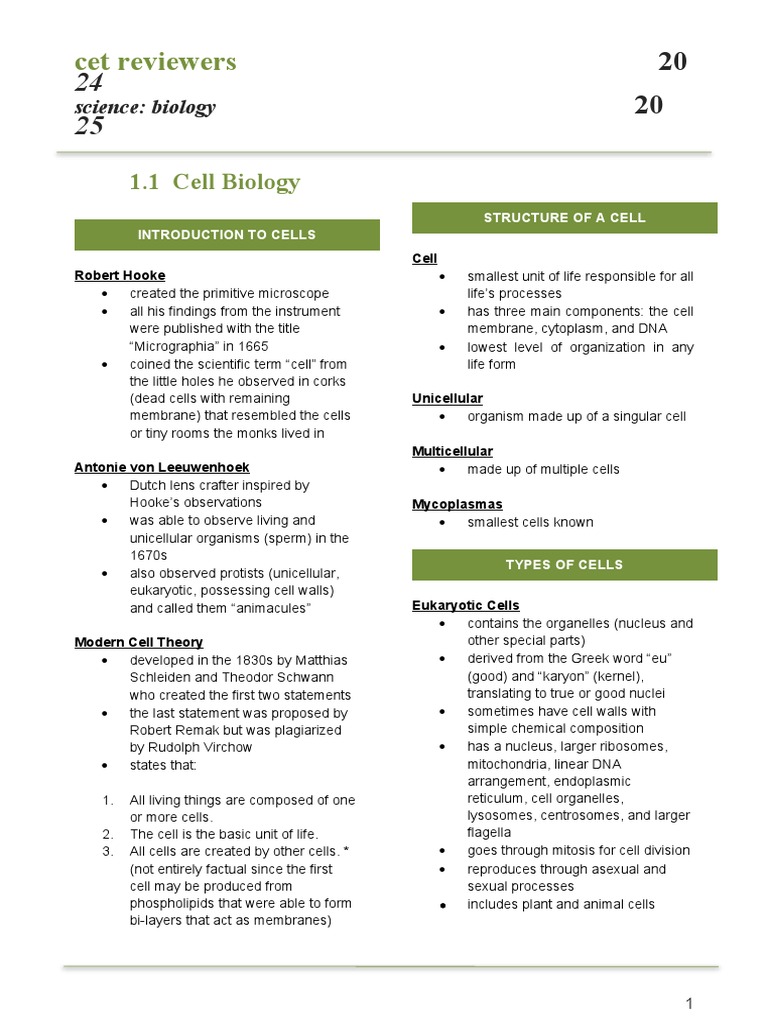 UPCAT REVIEWER - Science | PDF | Cell (Biology) | Cell Nucleus