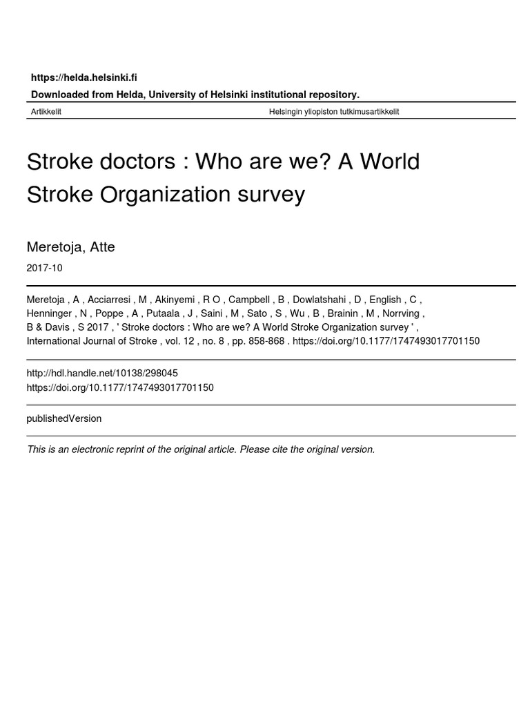 Stroke Doctors | PDF