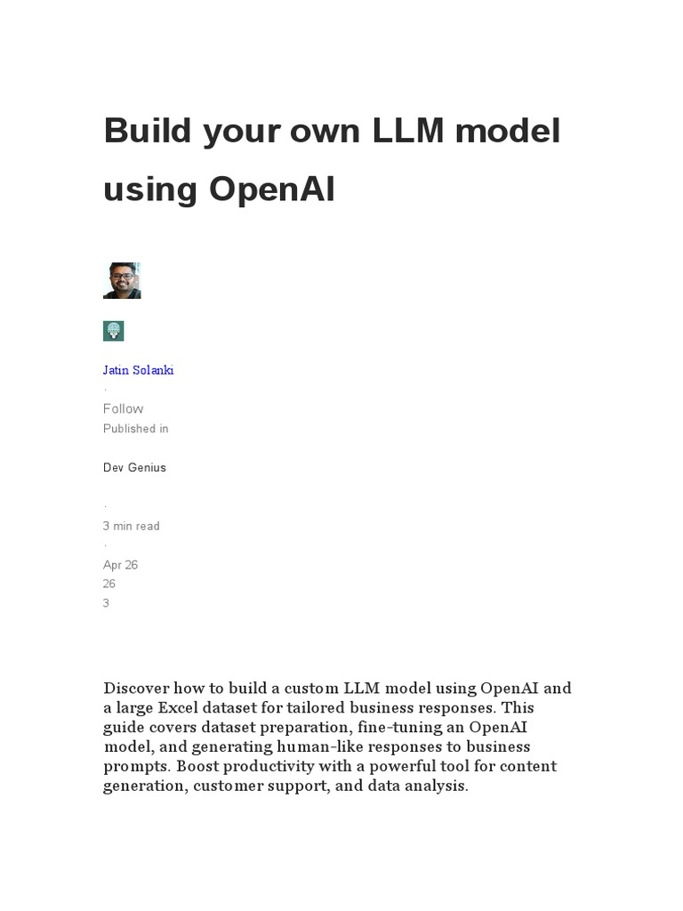 Build Your Own LLM Model Using OpenAI | PDF
