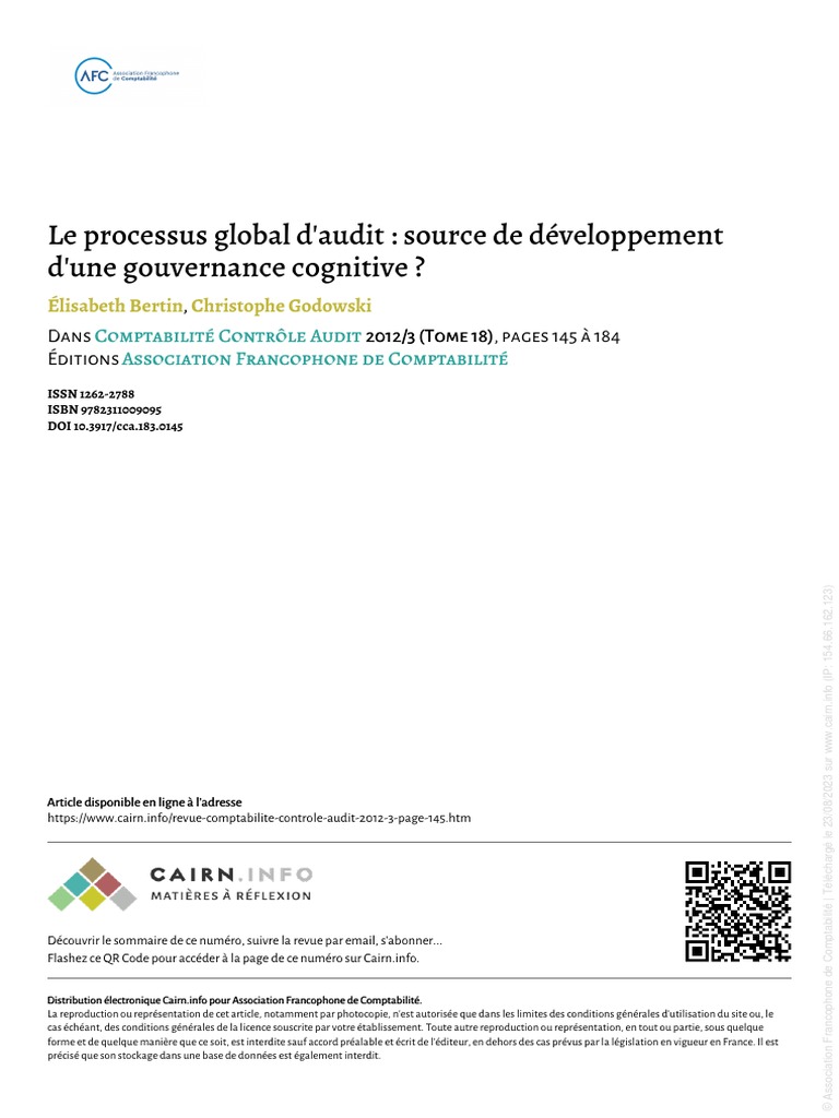 Le Processus Global D'audit | PDF