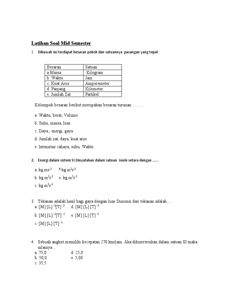 Latihan Soal Mid Pdf