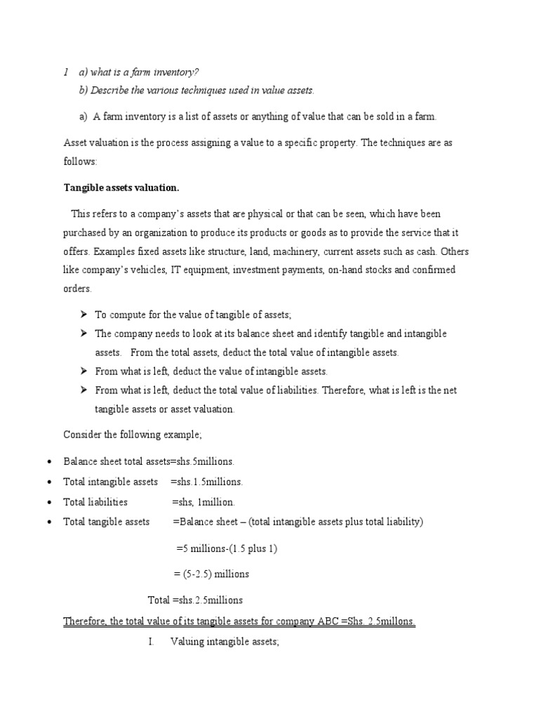 Various Techniques Used in Value Assets | PDF Various Techniques Used in Value Assets | PDF