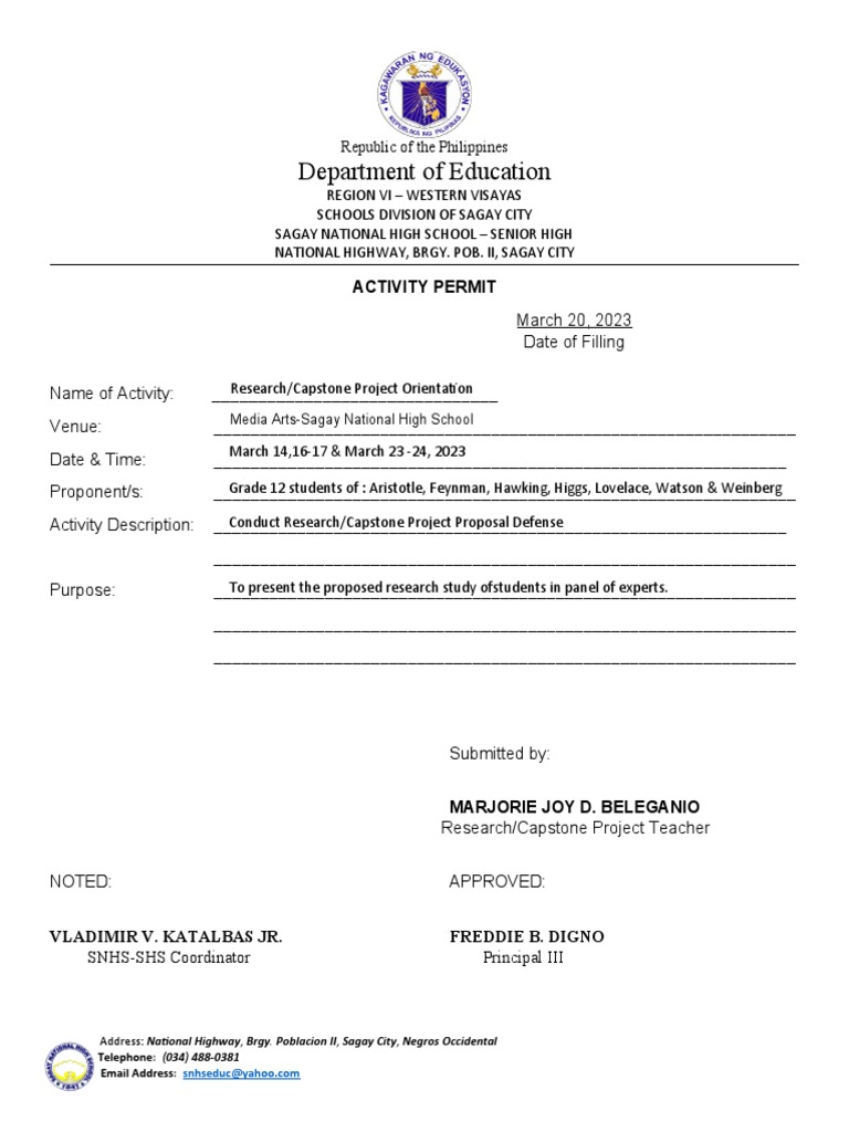 Activity Permit | PDF