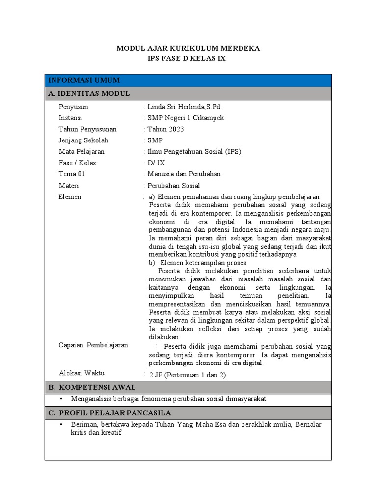 Modul Ajar 9 Pert 1 Dan 2 Pdf