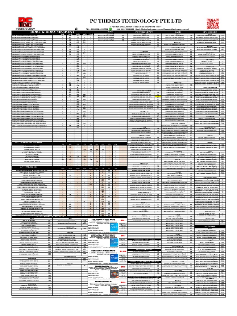 PC Themes Technology Pte LTD: Ddr4 & Ddr5 Memory | PDF | Computing | Computer Science