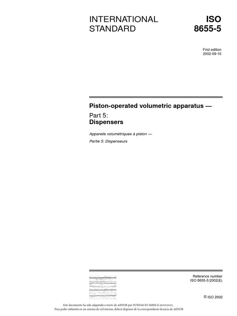 ISO 8655-5-2002 en Dispensers | PDF