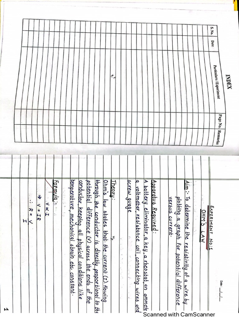 Physics Record Class 12 | PDF