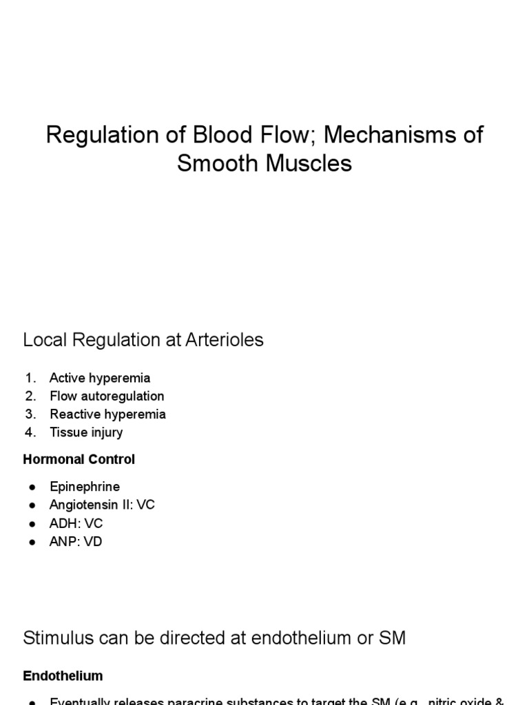Blood Flow Regulation Mechanisms Explained | PDF | Science & Mathematics