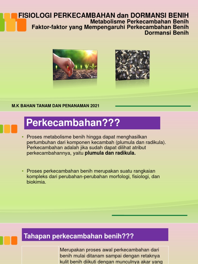 Dormansi Dan Perkecambahan Benih | PDF