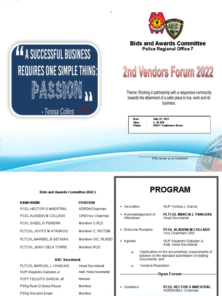 BAC Vendors Forum | PDF