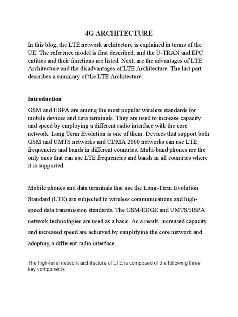 4g Architecture | PDF