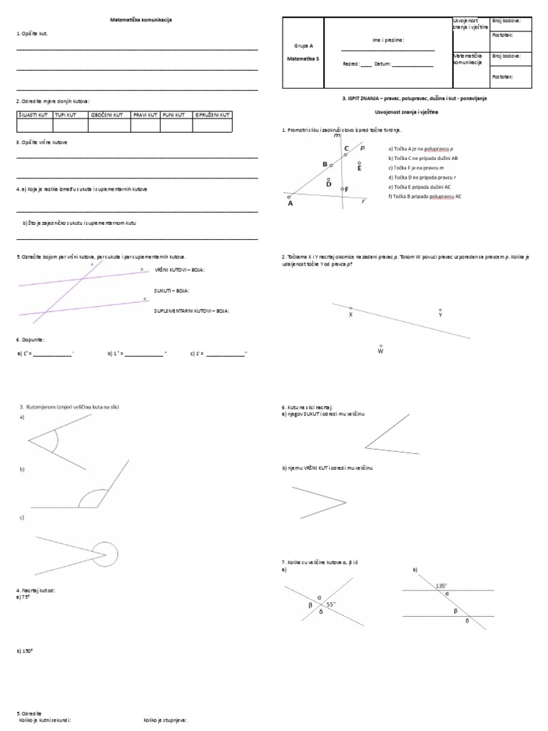 Ispit Znanja-Kut Primjer | PDF
