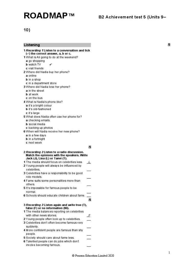 Achievement Test 5 (Word) | PDF | Self Help | Self Help Book