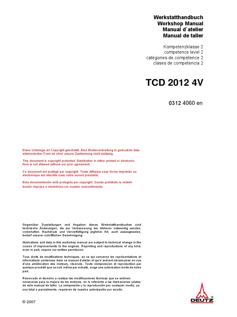 Engines Deutz TCD 2012 4v en | PDF