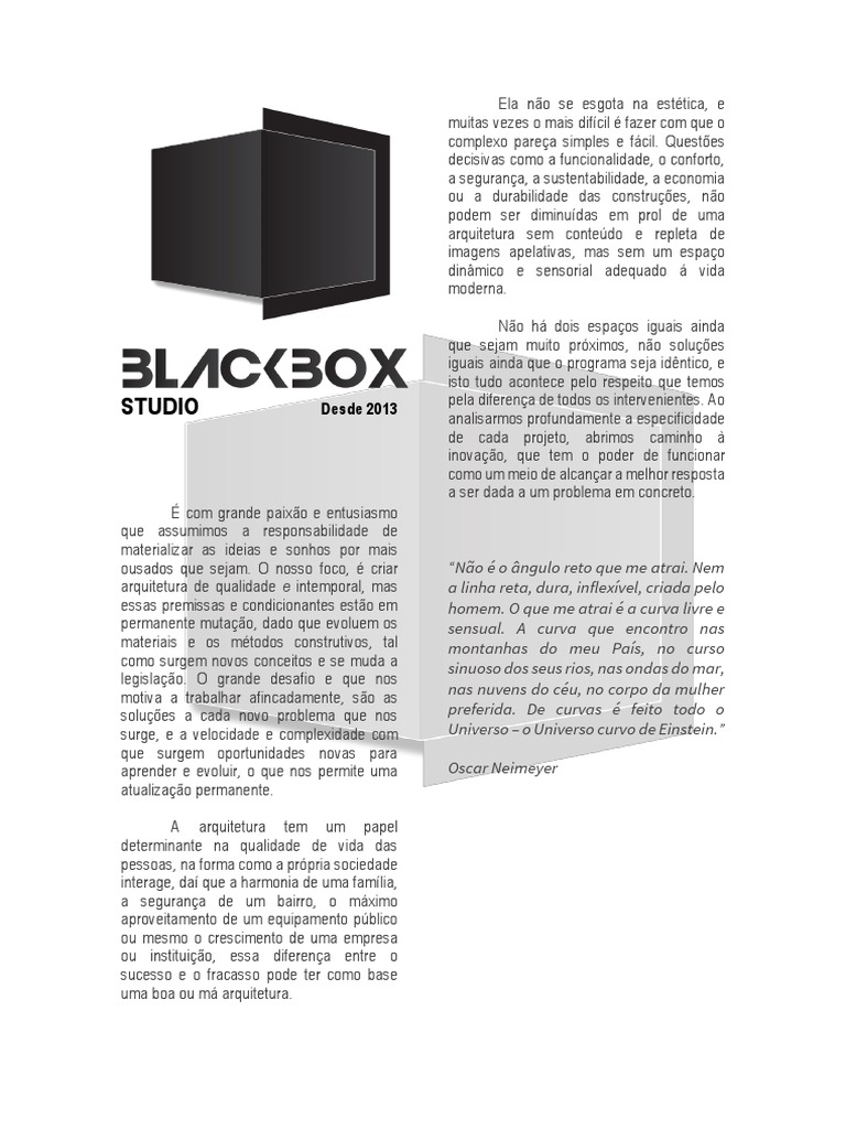 Black Box Studio - Apresentação | PDF | Computadores