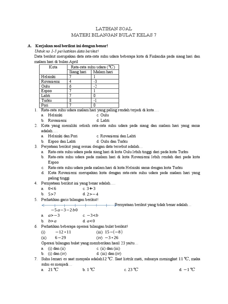 Bilangan Bulat | PDF