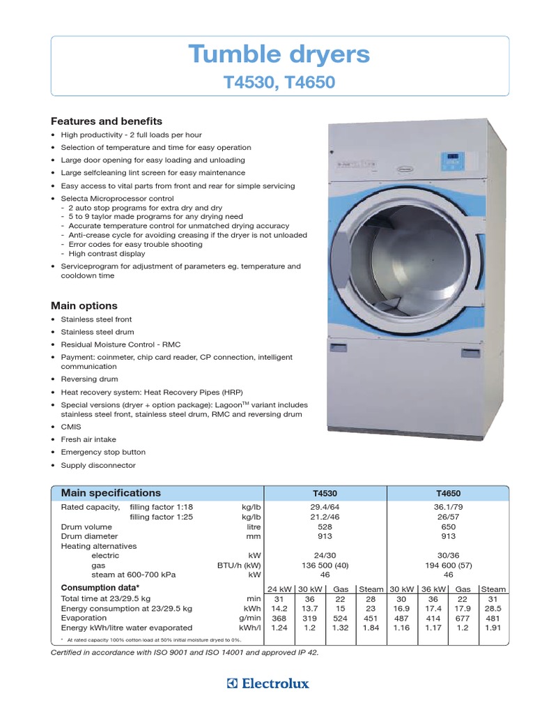 ELECTROLUX Tumble Dryer T4530 T4650 Electrolux Macedonia | PDF