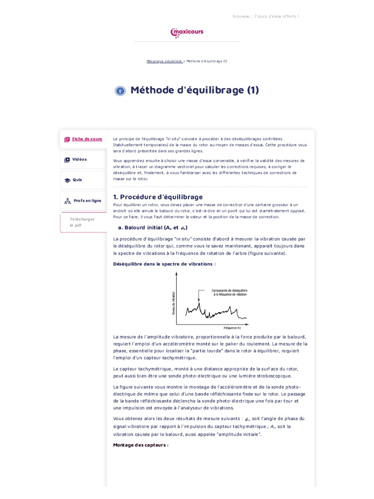 Méthode D'équilibrage (1) - Maxicours | PDF