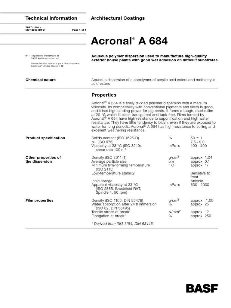 Acronal+A+684+-+TI | PDF