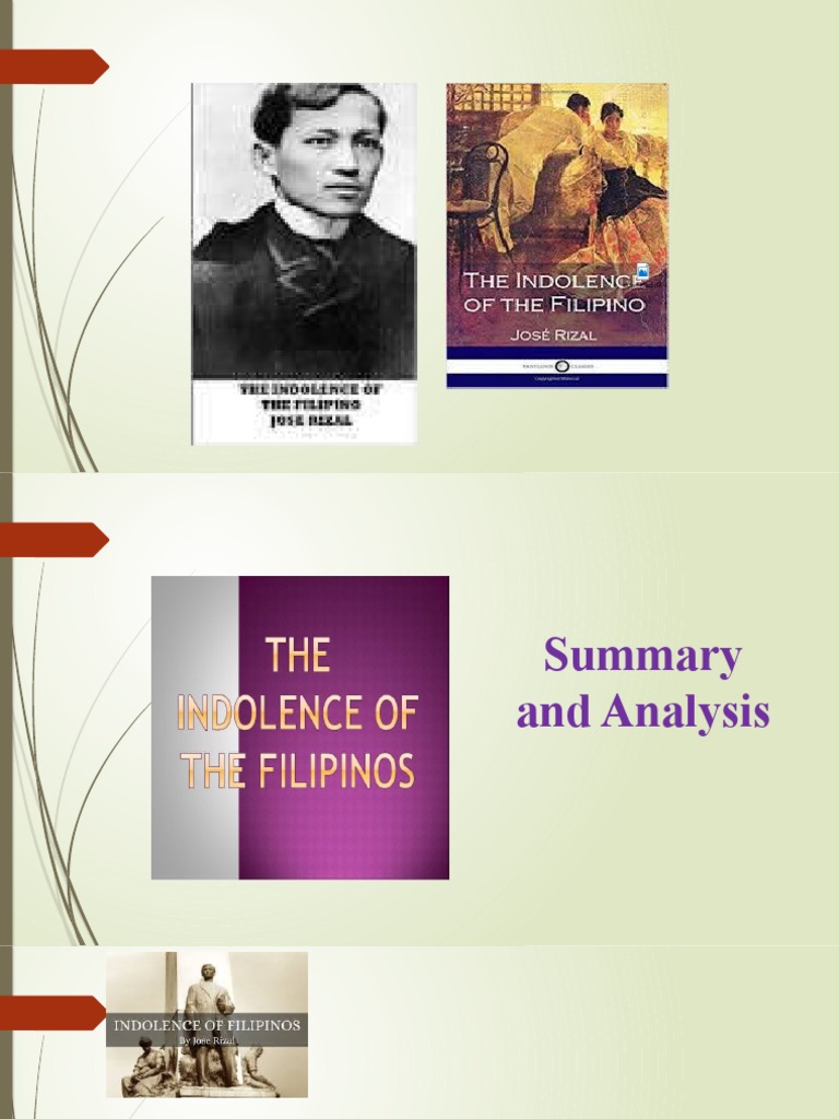 The Indolence of The Filipino | PDF