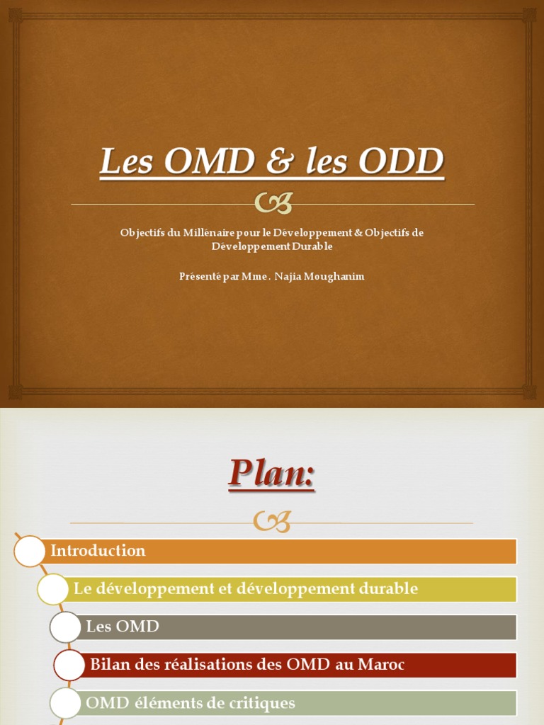 OMD et ODD : Bilan et Perspectives au Maroc | PDF | Développement ...