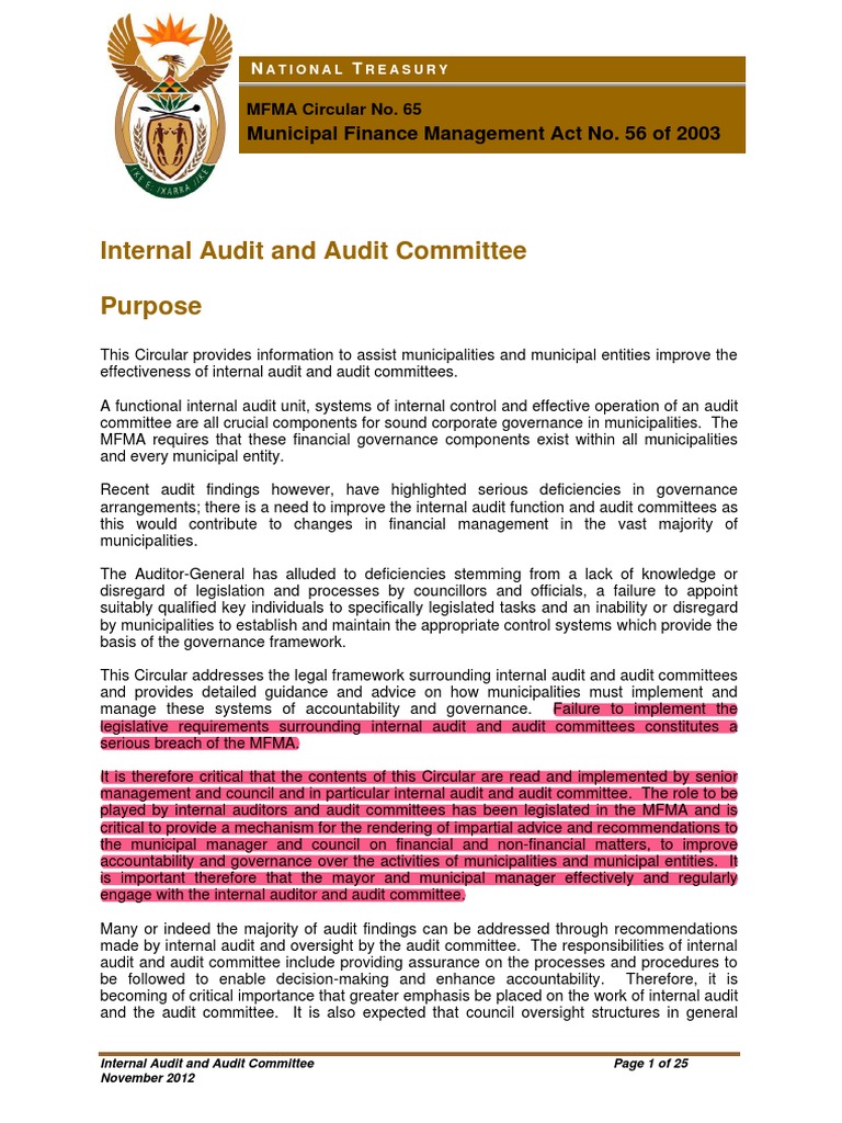 MFMA Circular 65 | PDF