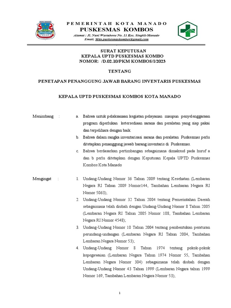 SK Pengurus Barang Fix | PDF SK Pengurus Barang Fix | PDF