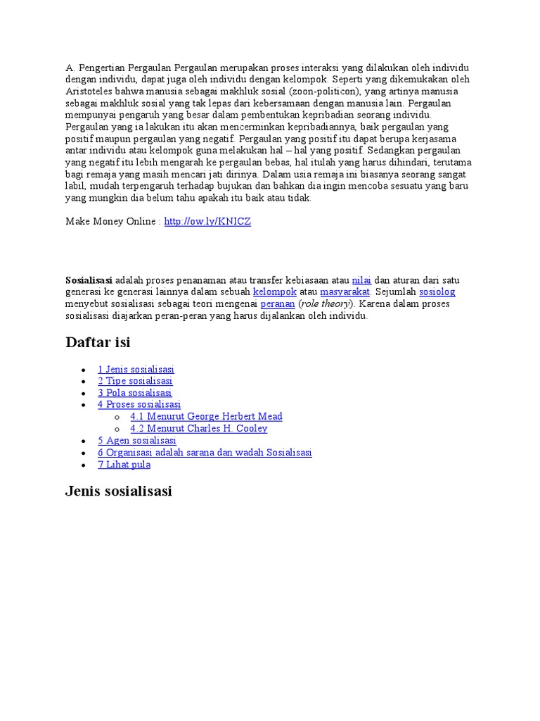 Pengertian Pergaulan | PDF