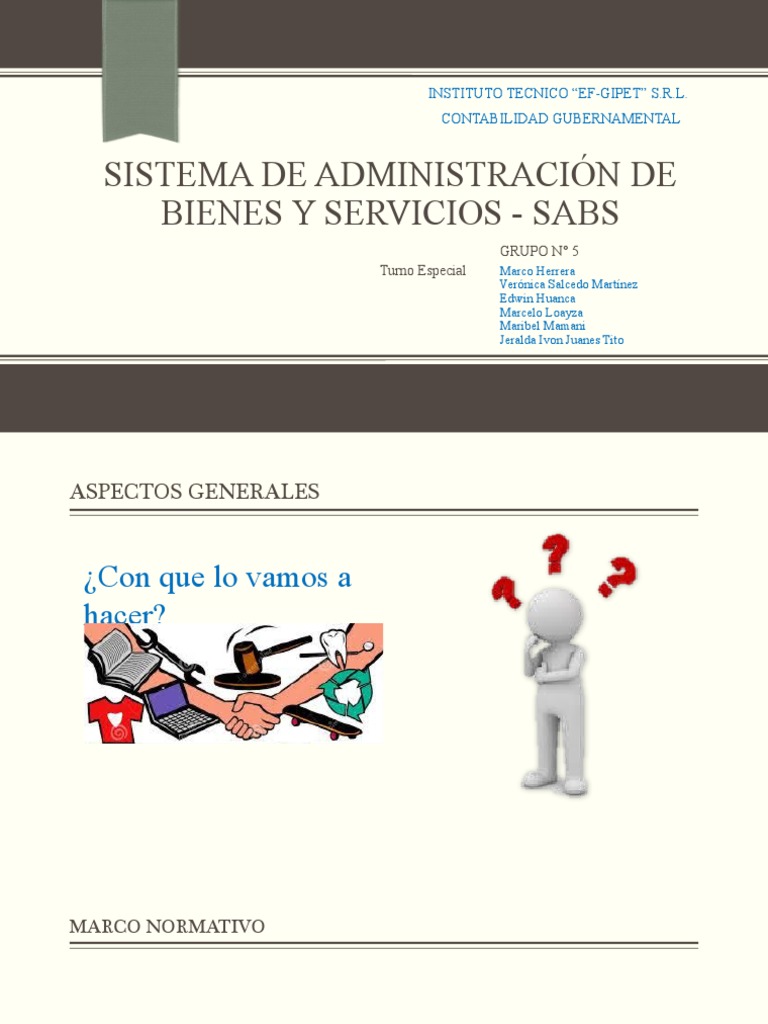 Presentacion Sistema de Administración de Bienes y Servicios | PDF