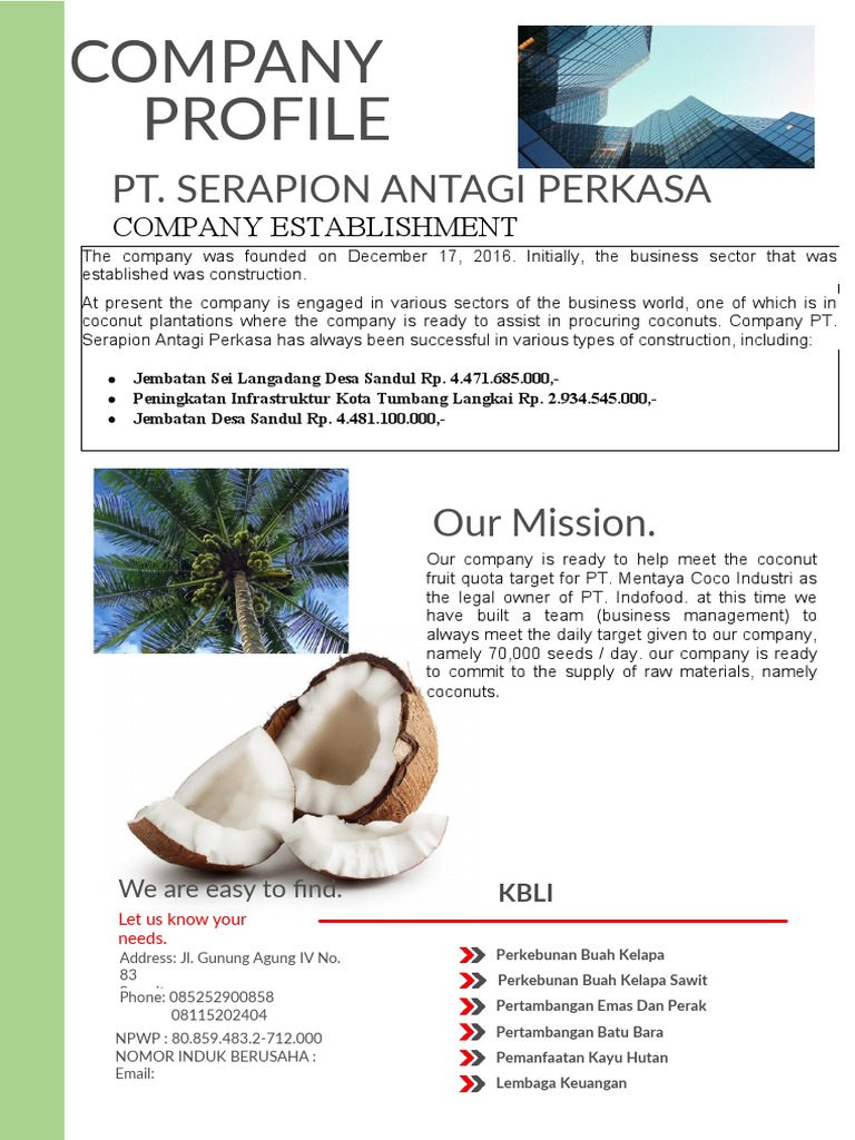 PT Serapion Antagi Perkasa Profile | PDF | Career & Growth