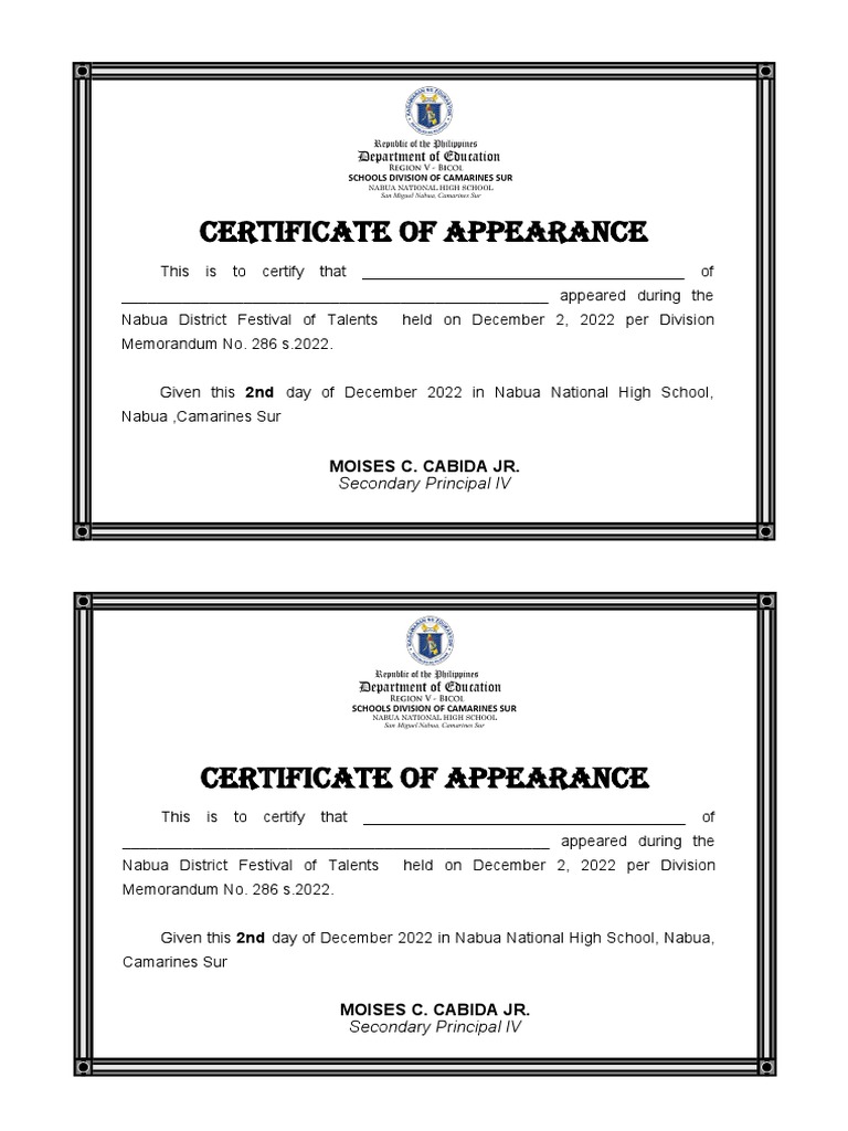 Fot District Appearance | PDF