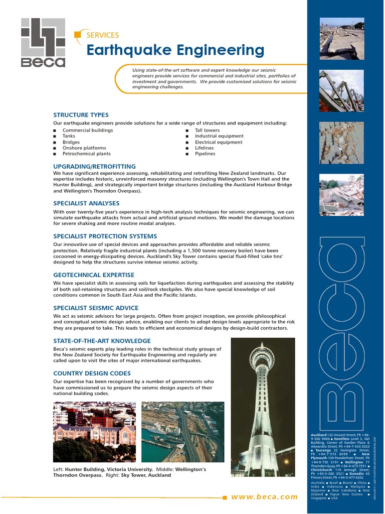 Beca EarthquakeEngineering | PDF | Earthquake Engineering | Seismology