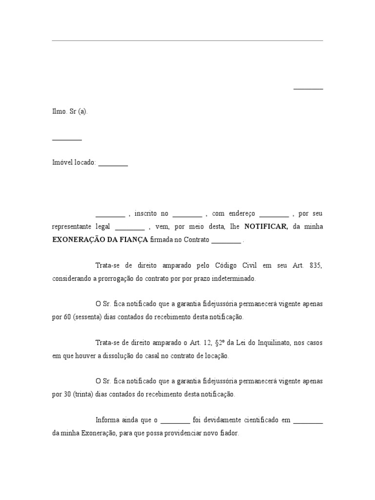 Modelo Notificação Exoneração | PDF Modelo Notificação Exoneração | PDF