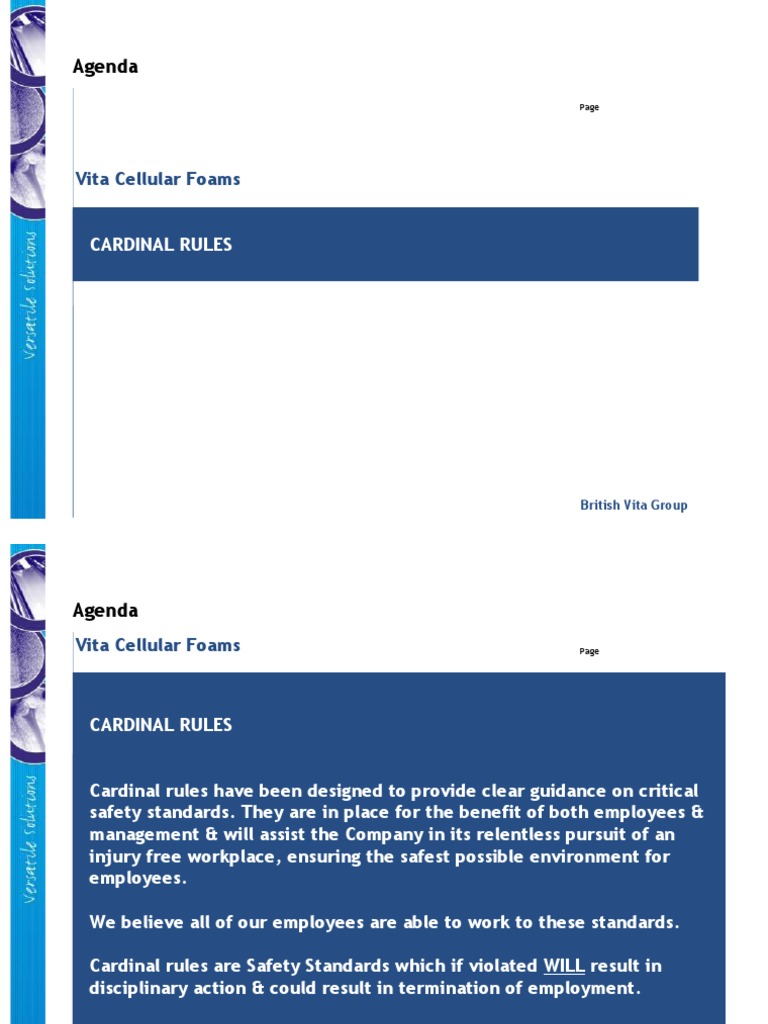 Cardinal Safety Rules Overview | PDF | Personal Protective Equipment ...