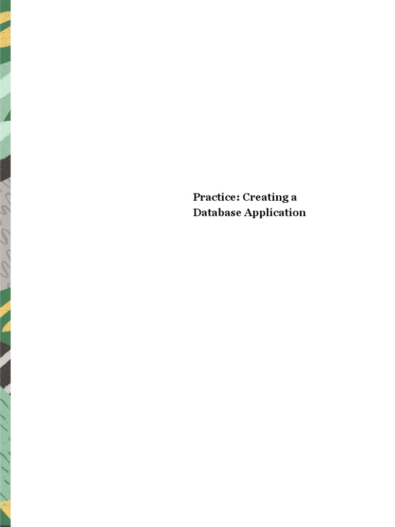 Practice - 03 Creating A Database Application | PDF | Application ...