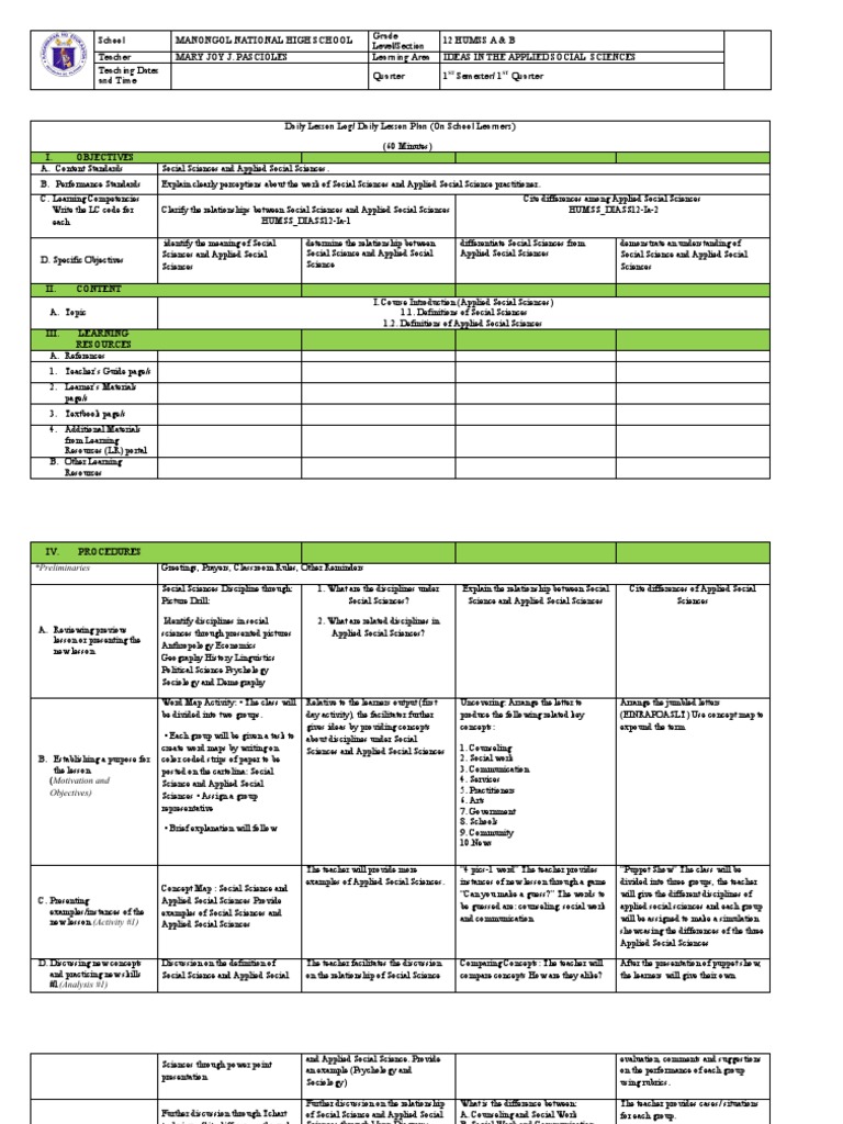 Lesson Plan Week 1 | PDF
