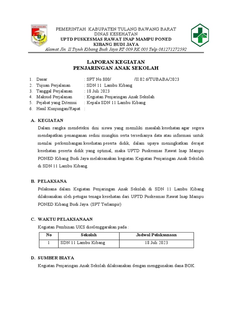 SPJ PENJARINGAN SD 11 Kyj 18 Juli 2023 | PDF