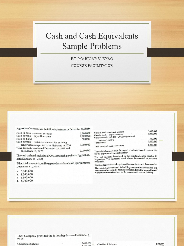 Cash-and-Cash-Equivalents-Sample-Problems | PDF